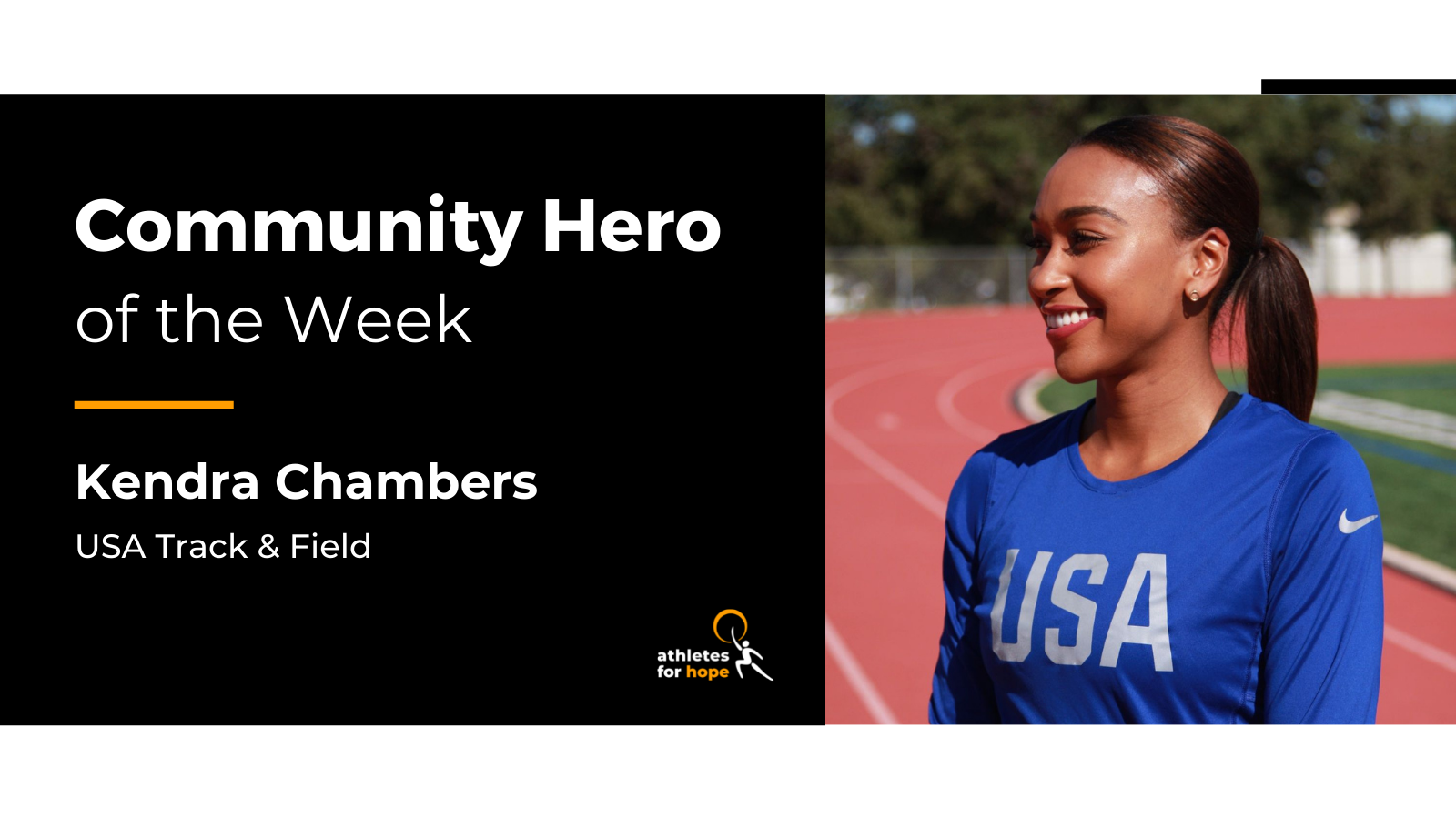 Kendra Chambers, Community Hero of the Week - Athletes for Hope