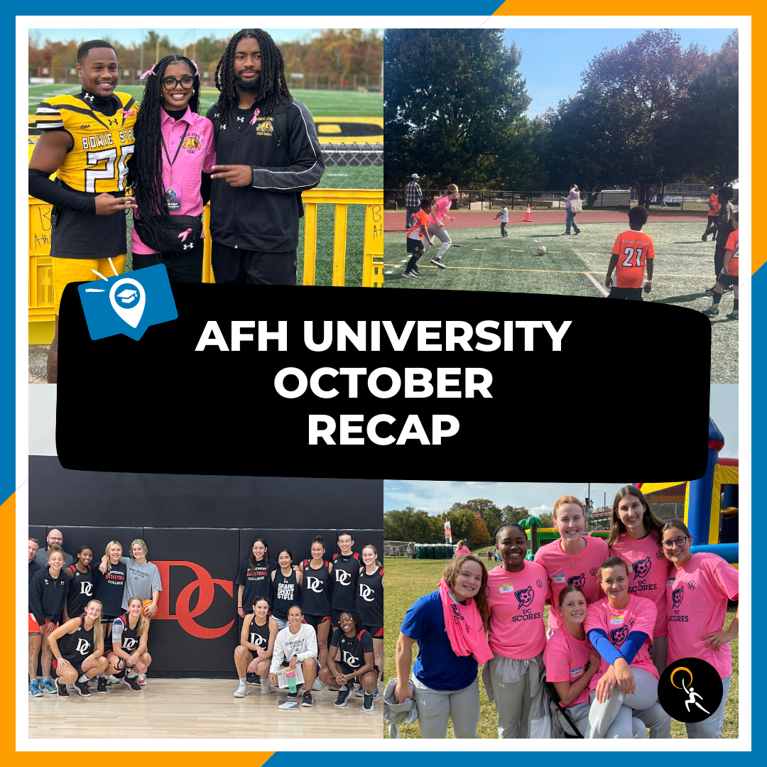 AFH University: October Recap - Athletes for Hope